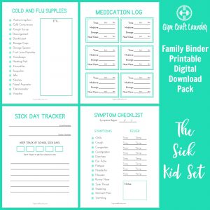 Sick Kid Printable Pack - Gym Craft Laundry